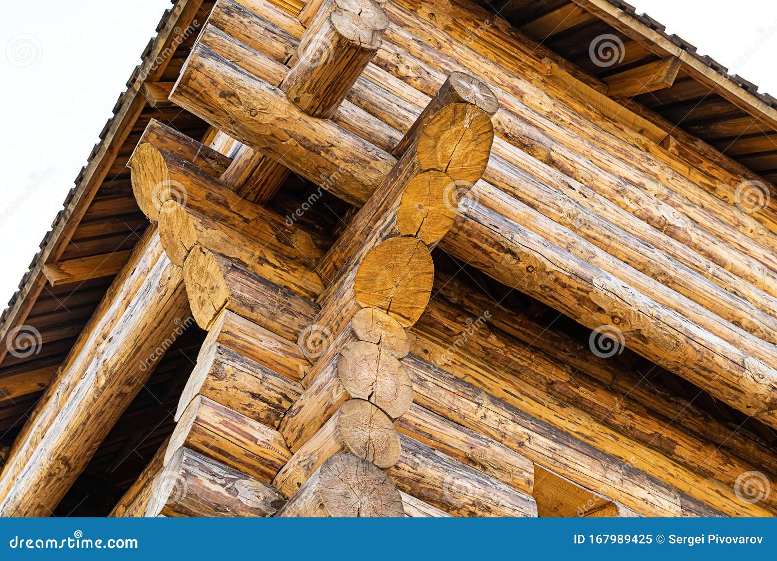 Part of the Wooden Fort Outer Wall is Made of Old Pine Logs Weathered ...