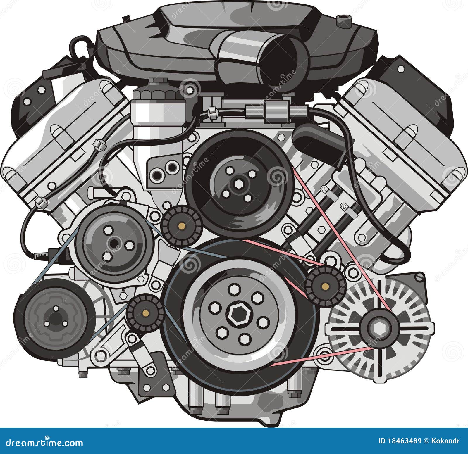 Parte anteriore del motore illustrazione vettoriale. Illustrazione di ...
