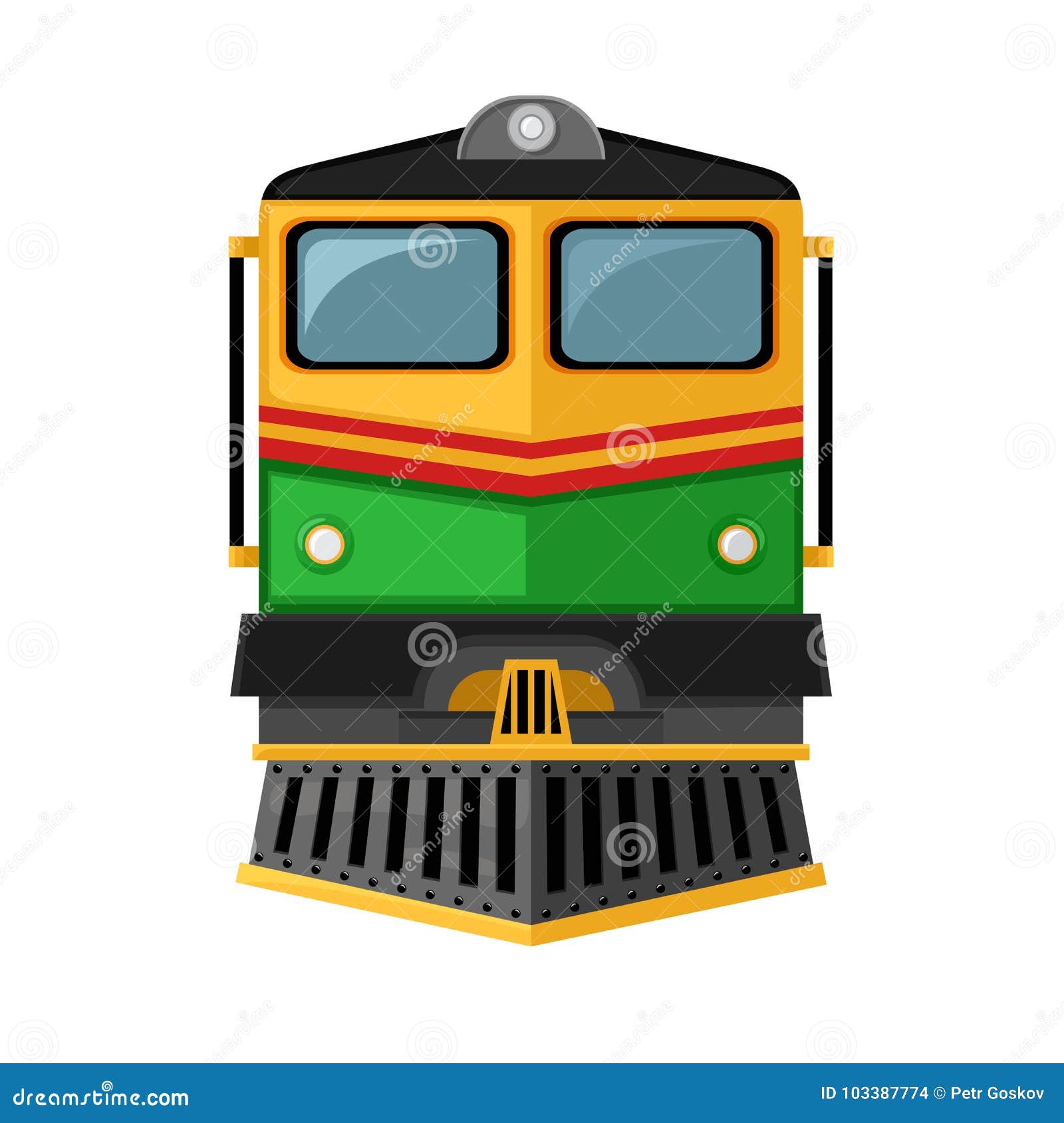 Parte Delantera De La Locomotora Ilustración del Vector - Ilustración ...