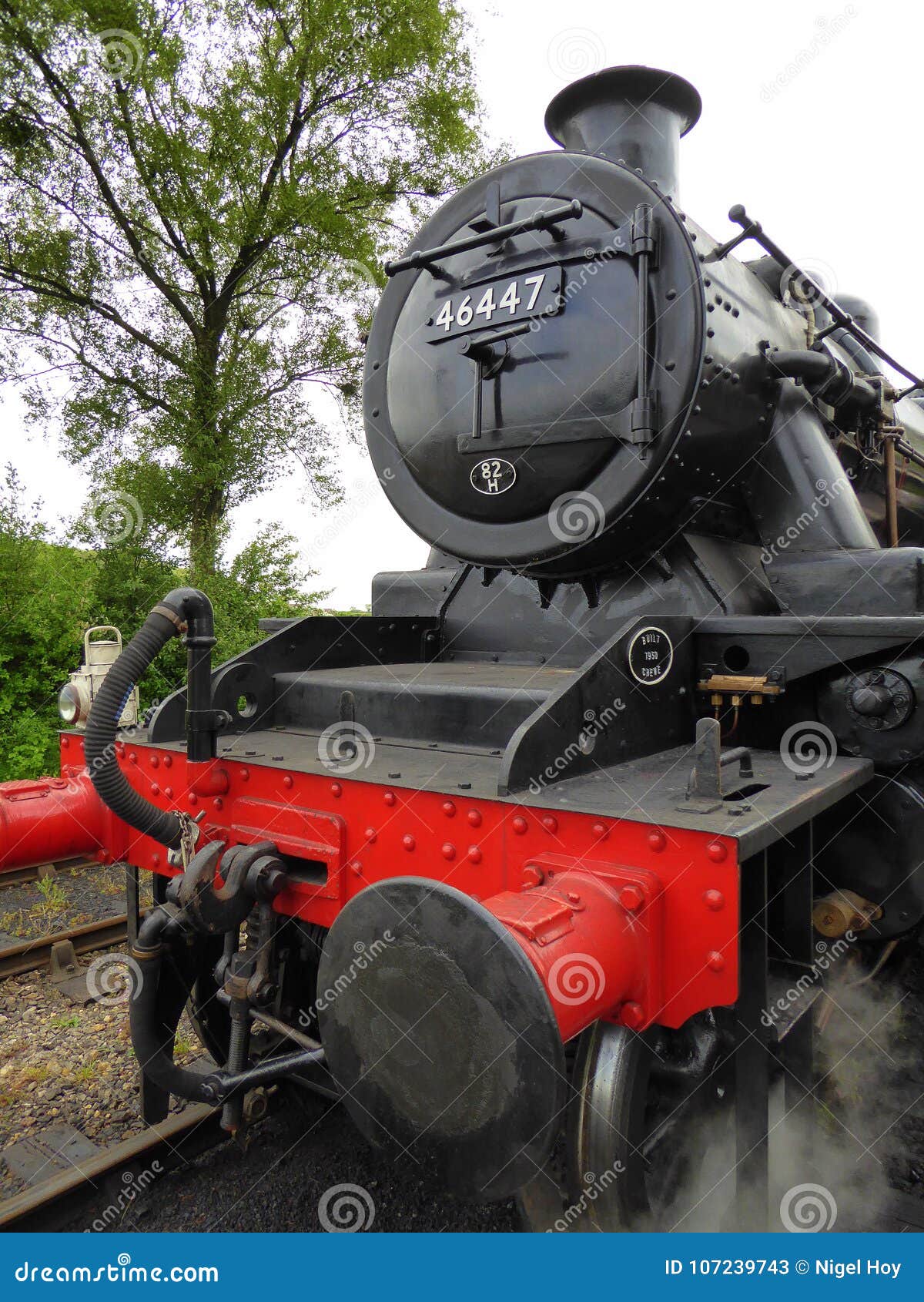 Parte Frontal De La Locomotora De Vapor Restaurada Foto de archivo ...