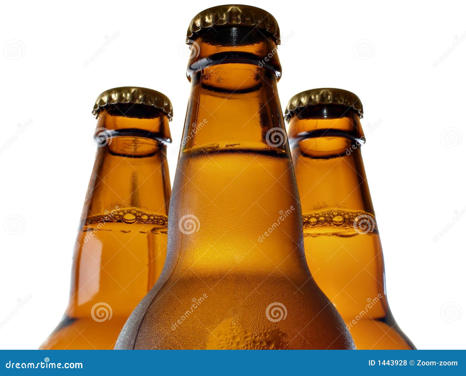 Parte Superior De Tres Botellas De Cerveza Foto de archivo - Imagen de ...
