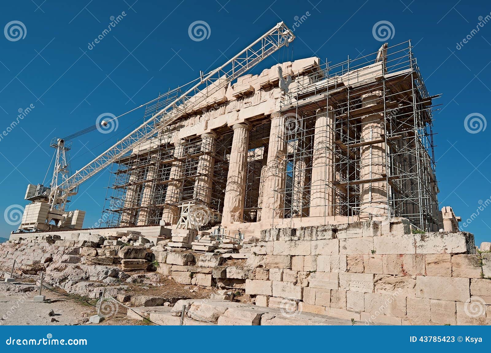 Partenone in costruzione immagine stock. Immagine di costruzione - 43785423