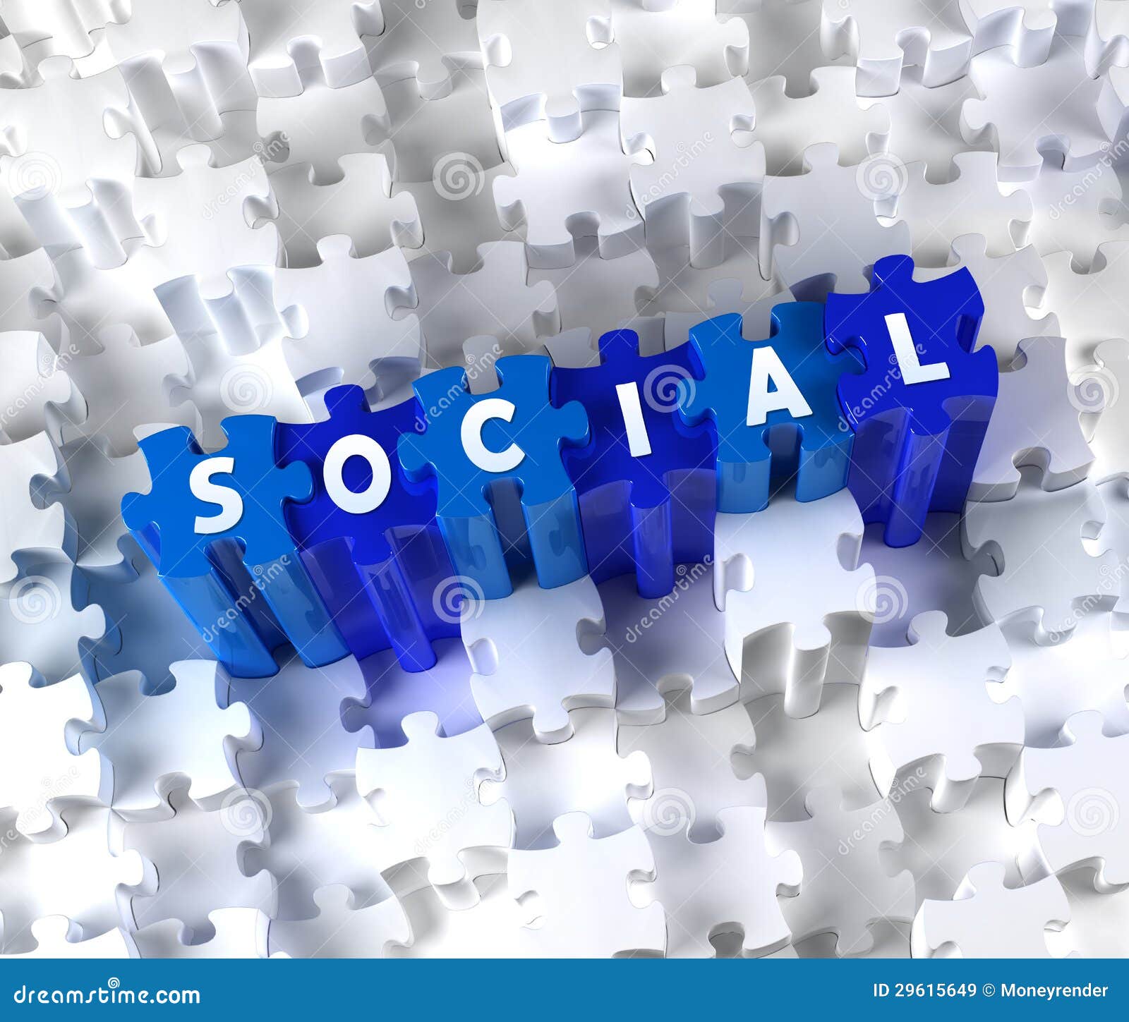 Partes 3D Criativas De Enigma E De Palavra SOCIAL Ilustração Stock ...
