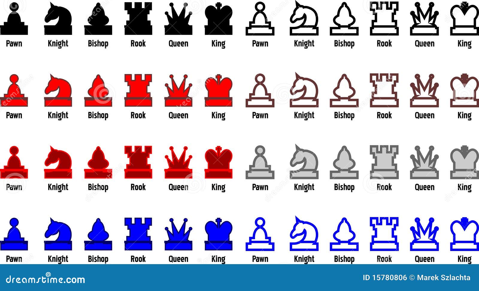 Partes de xadrez ilustração do vetor. Ilustração de intelecto - 15780806