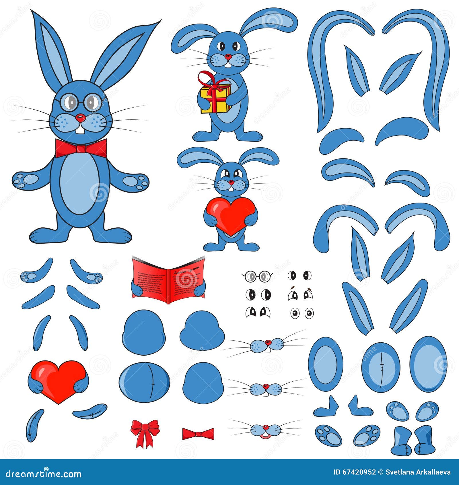 Partes Del Cuerpo Del Conejo En Vector Ilustración del Vector ...