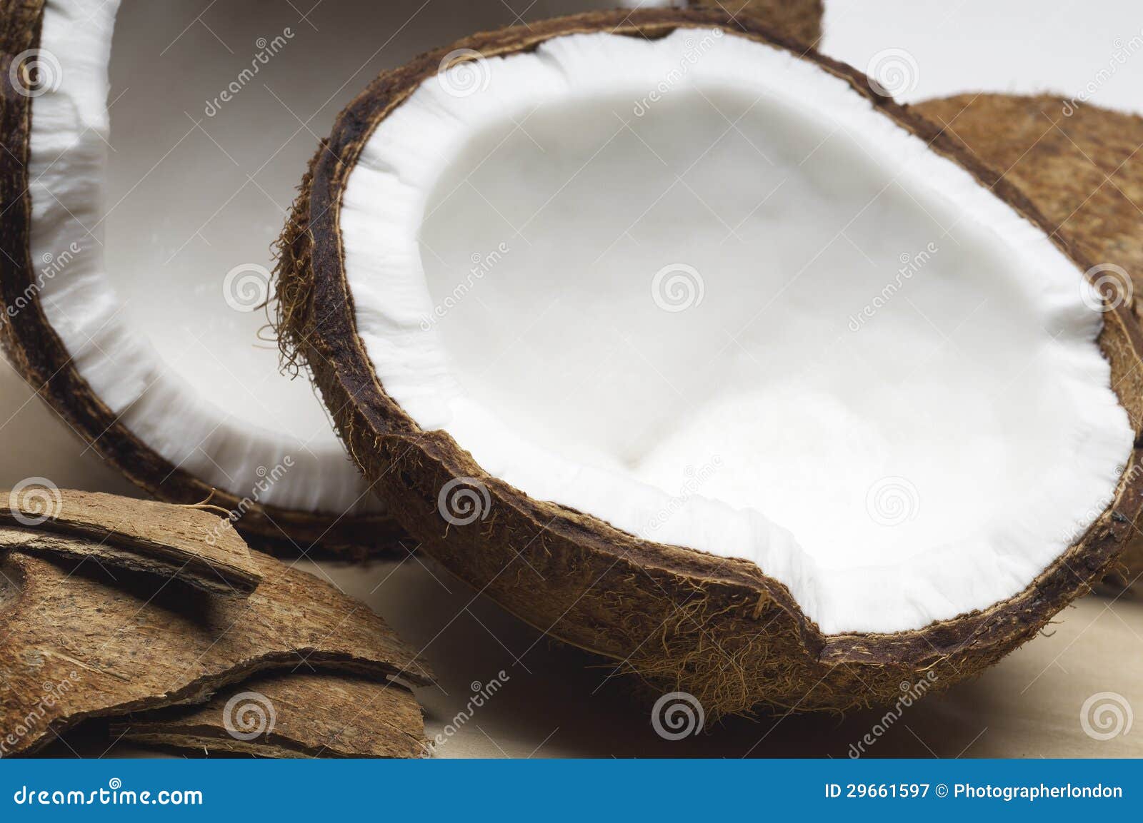 Partes do coco imagem de stock. Imagem de coco, detalhe - 29661597