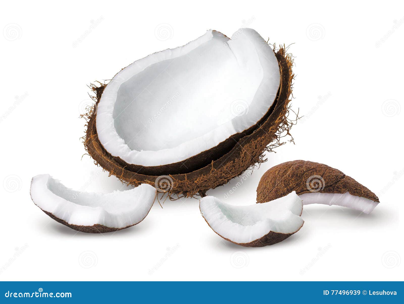 Partes do coco imagem de stock. Imagem de objeto, descascado - 77496939