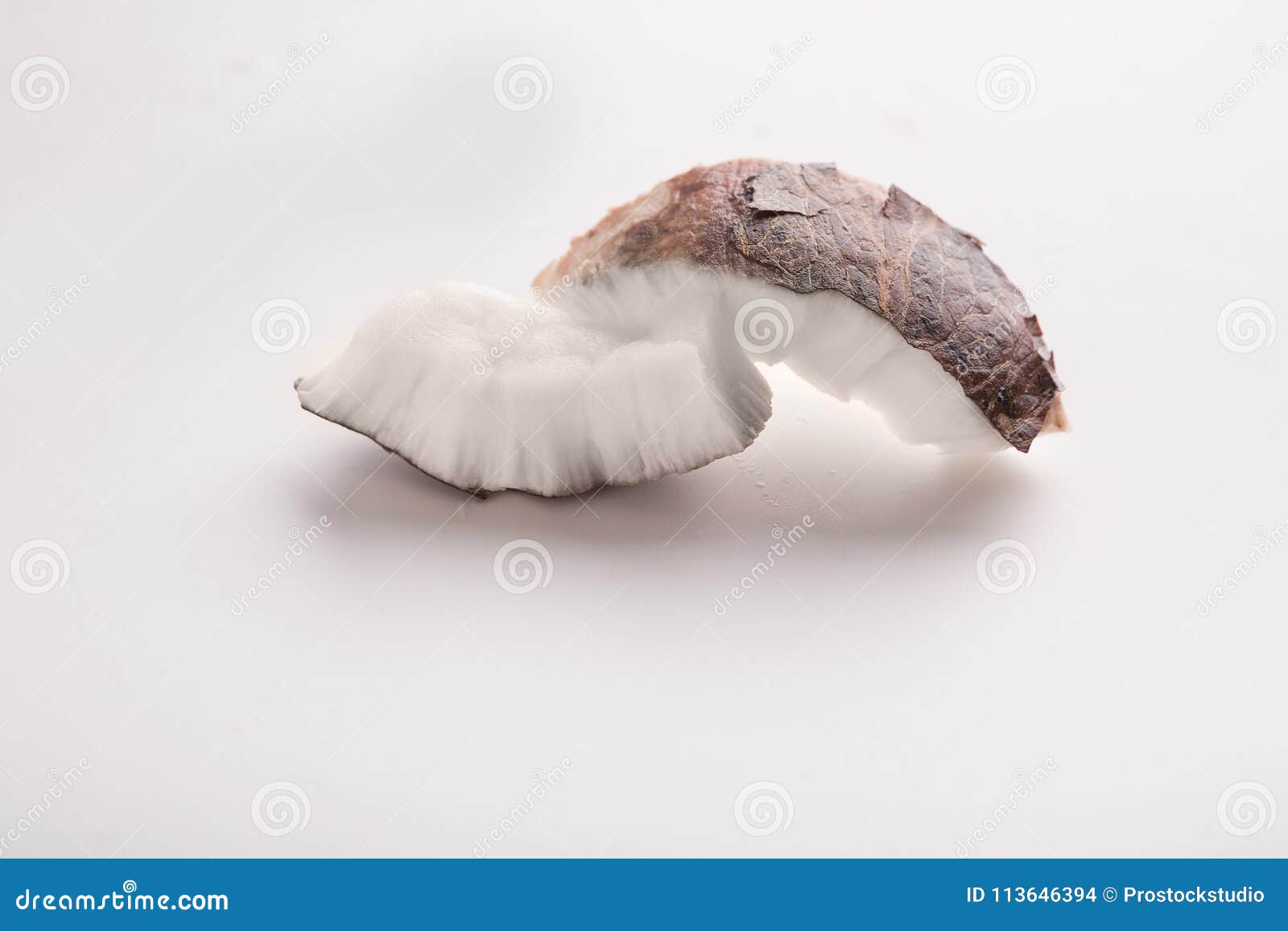 Partes Do Coco Em Um Fundo Branco Foto de Stock - Imagem de coco ...