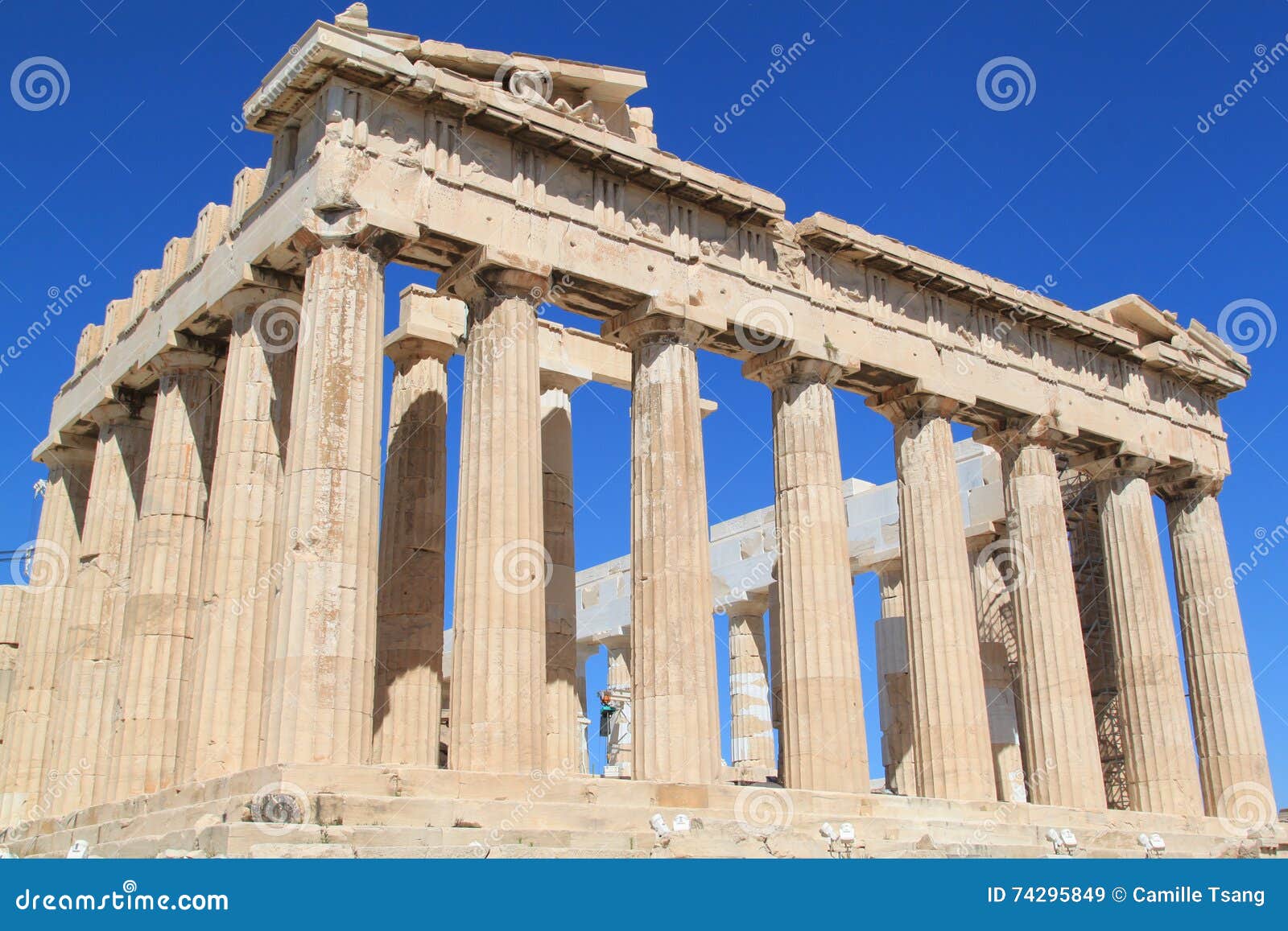 Parthenon stock image. Image of rock, frieze, plinth - 74295849