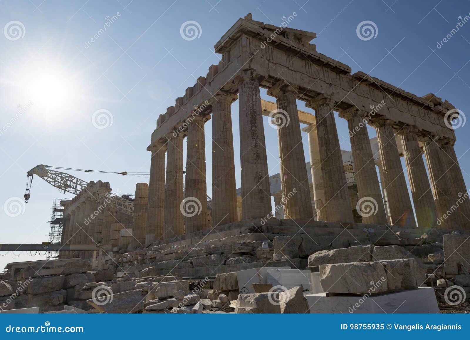 Parthenon in acropolis stock image. Image of europe, historic - 98755935