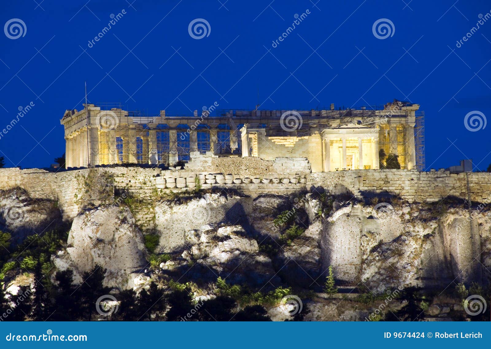 Parthenon Acropolis Reconstruction Athens Greece Stock Photo - Image of ...