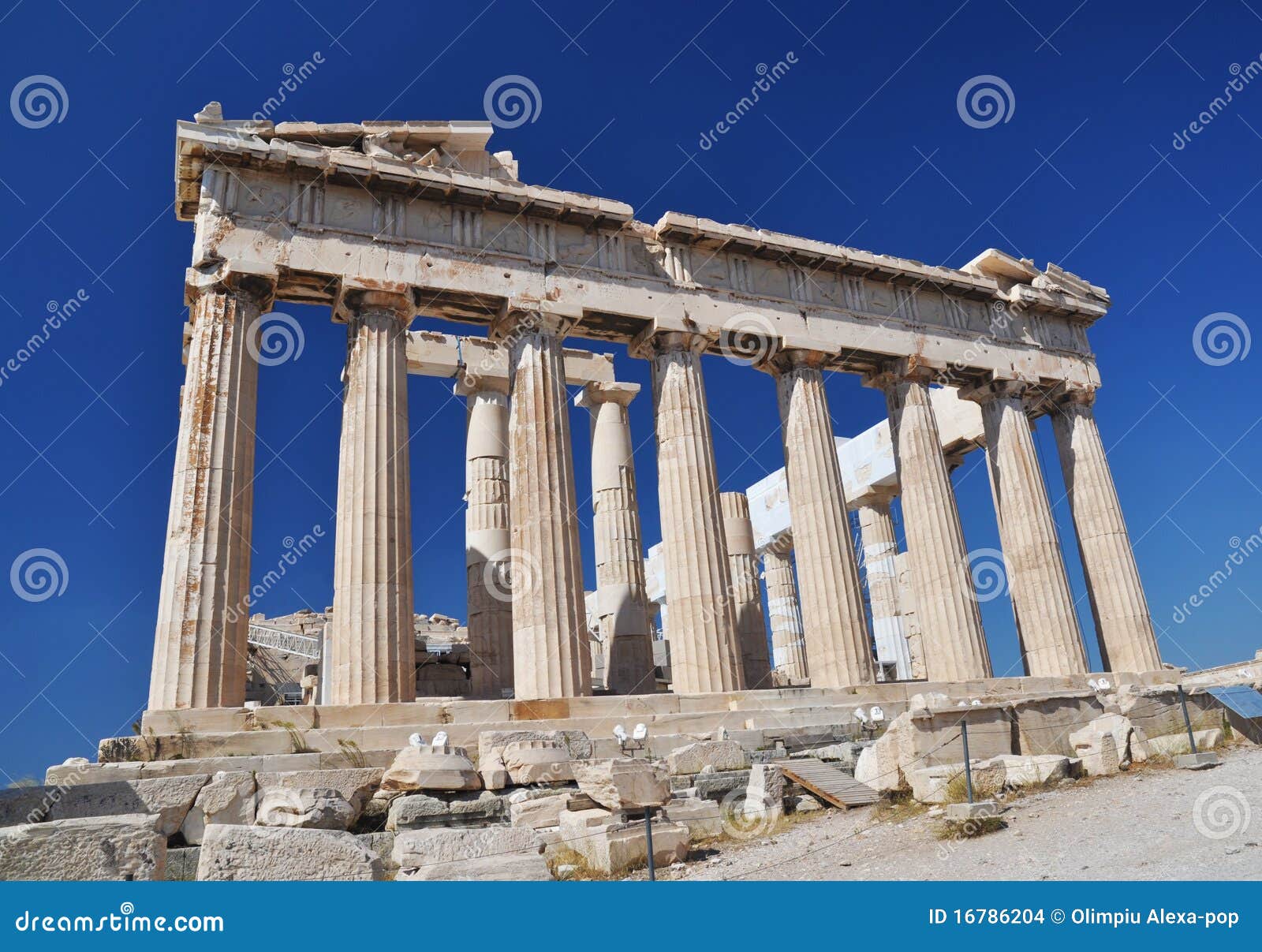 The Parthenon, Athena, Greece Stock Photo - Image of acropolis, facade ...