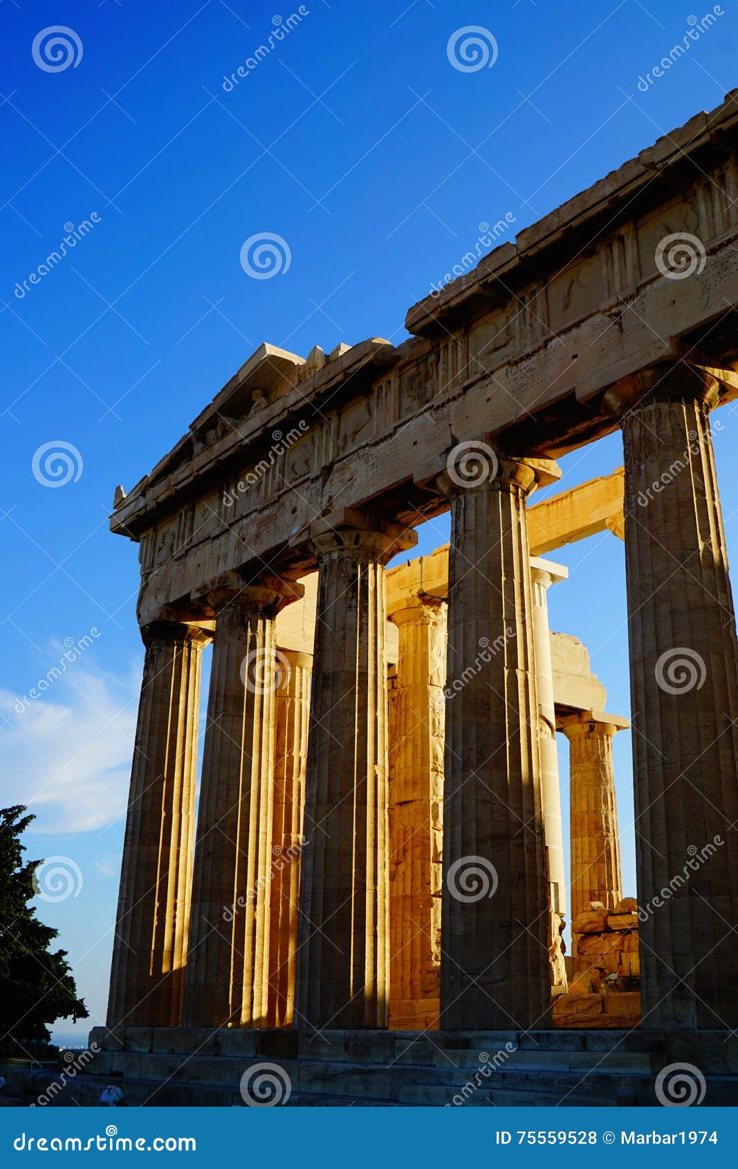 Parthenon stock photo. Image of collums, side, view, athens - 75559528