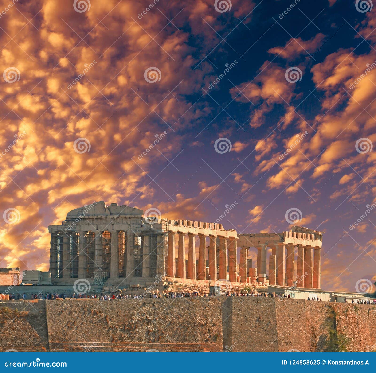 Parthenon Autumn Sunset Athens Greece Stock Image - Image of culture ...