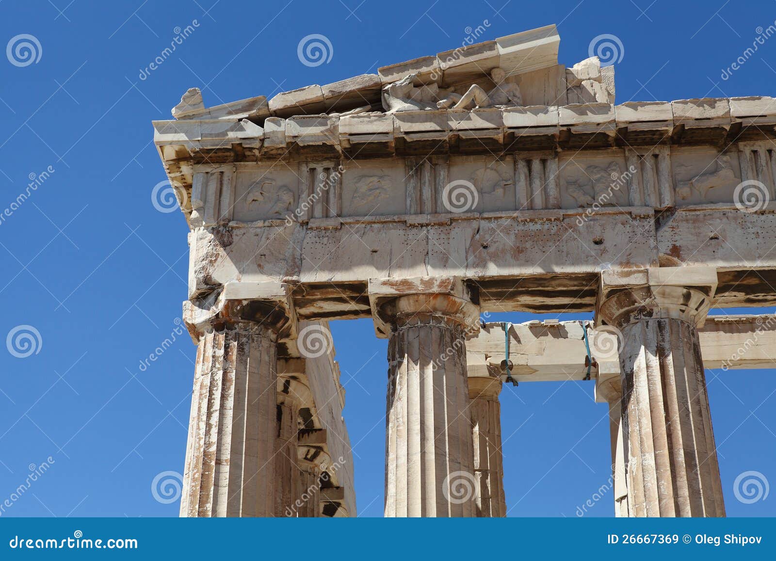 Parthenon and blue sky stock image. Image of building - 26667369