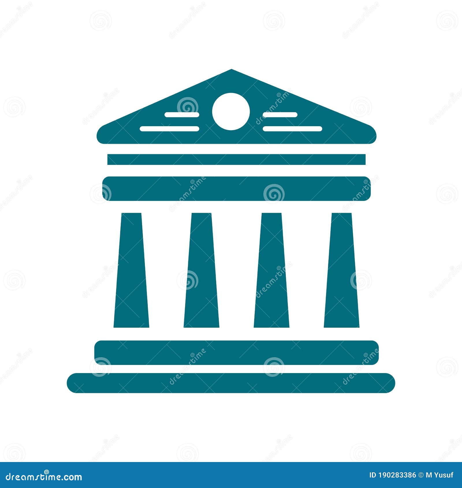 Parthenon Glyph Icon Vector on White Background Stock Vector ...