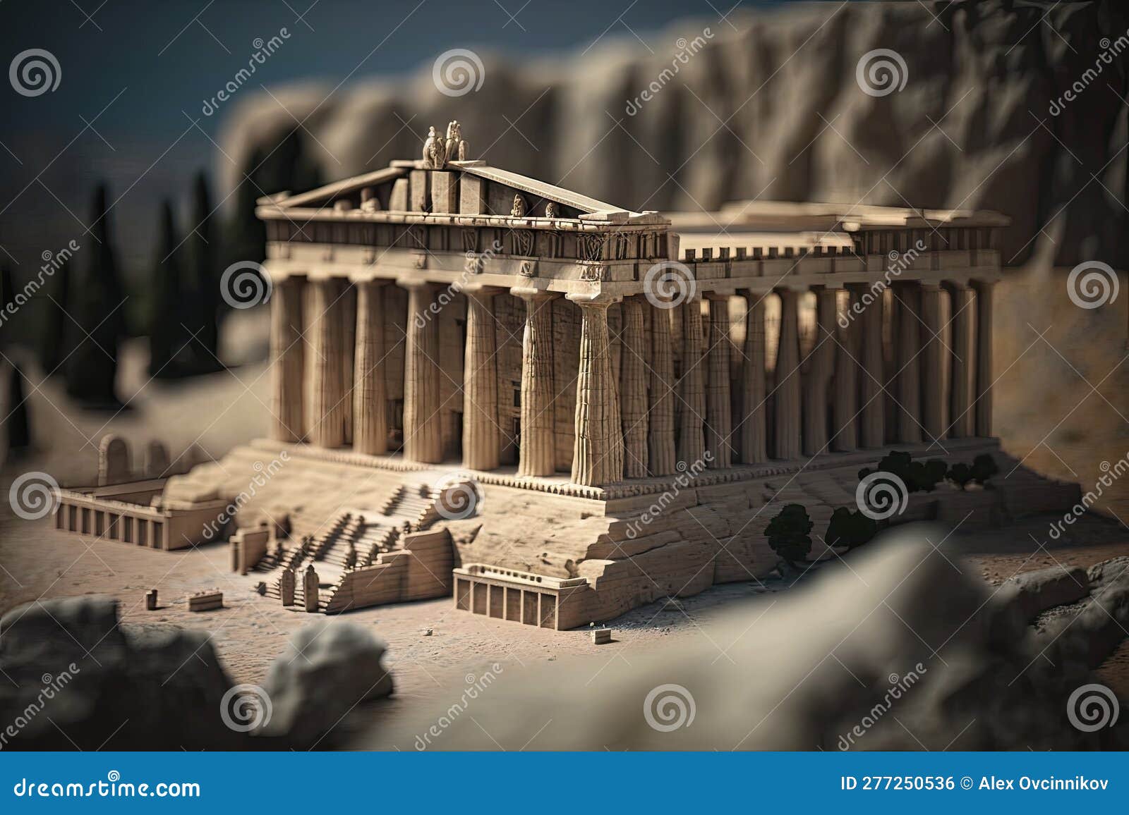 The Parthenon in Greece: a Miniature World. Stock Illustration ...