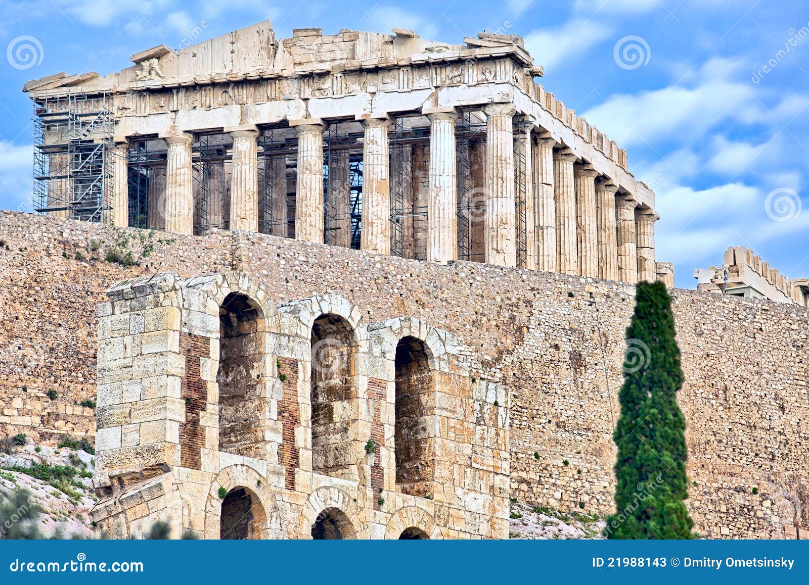 Parthenon Grego No Monte Do Acropolis Em Atenas Imagem de Stock ...