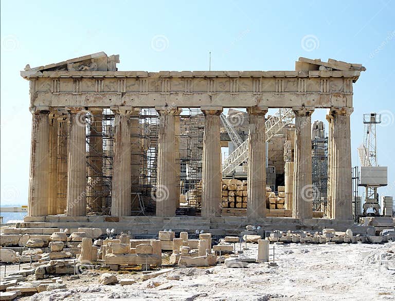 Parthenon restoration stock image. Image of architect - 8894755