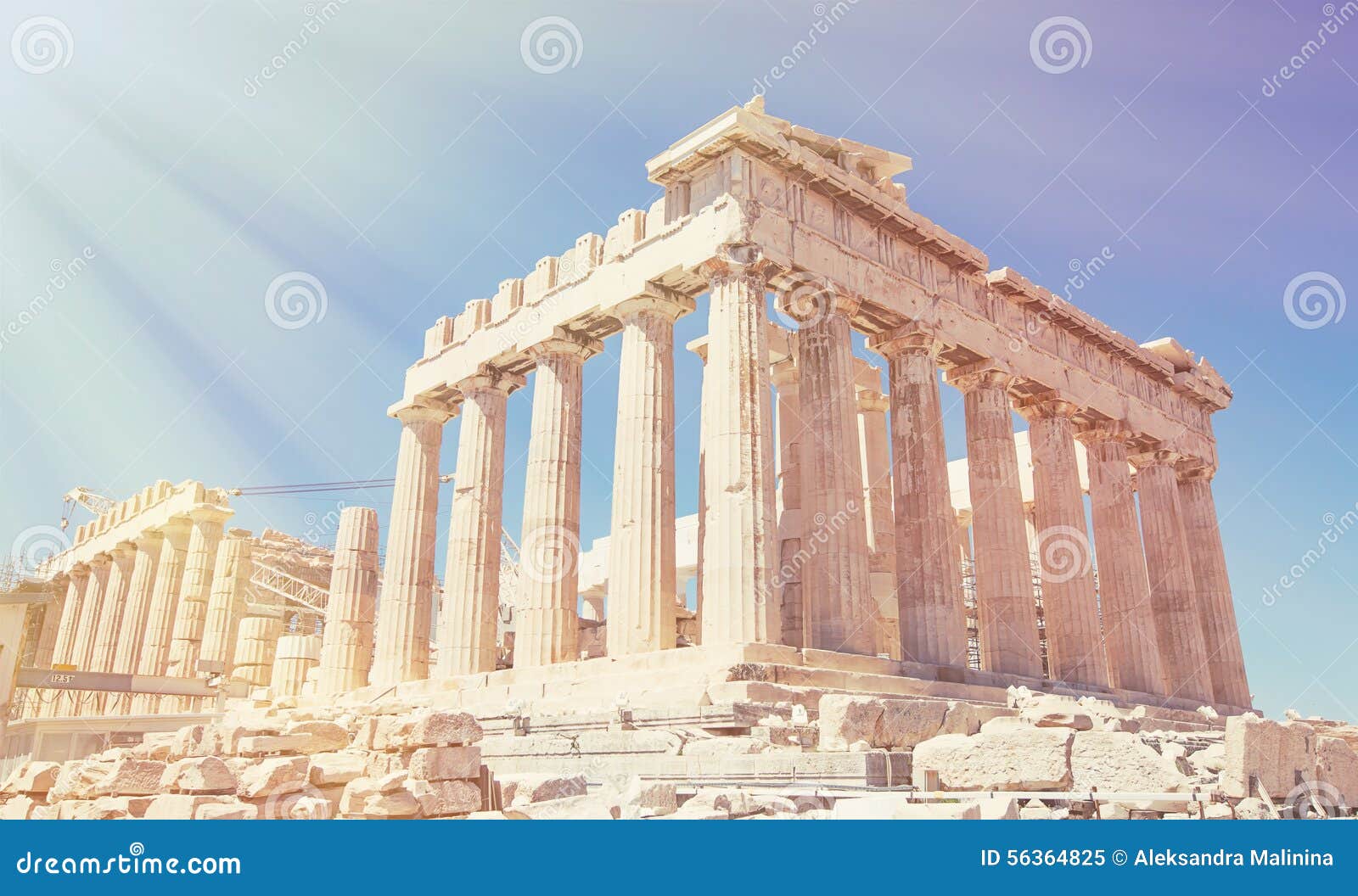 Parthenon view stock image. Image of hellenic, marble - 56364825
