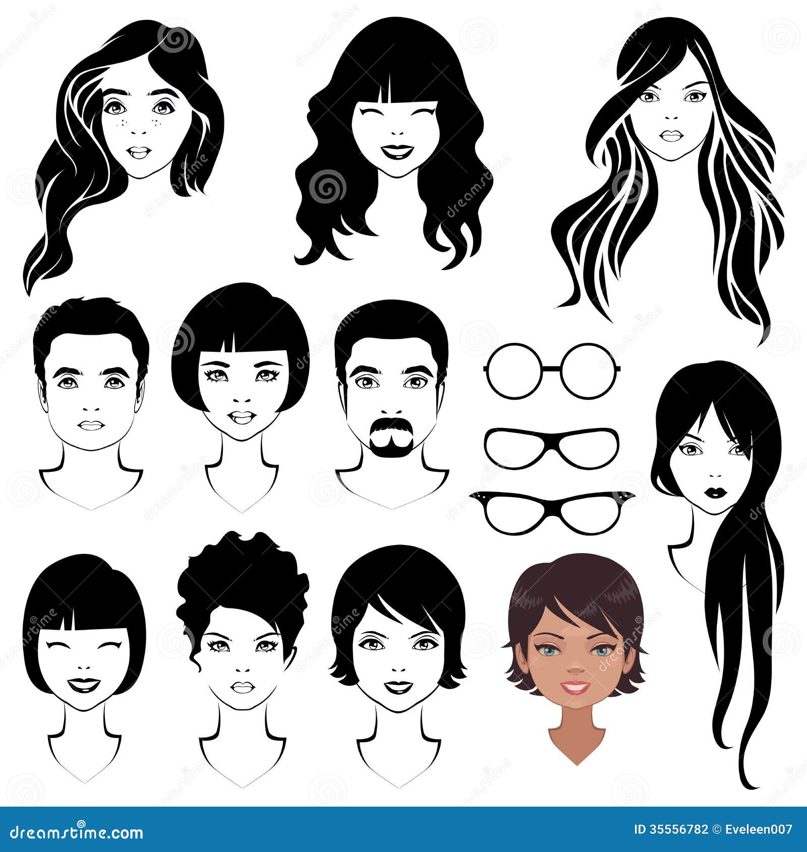 Parti Del Fronte, Carattere Capo Illustrazione Vettoriale ...