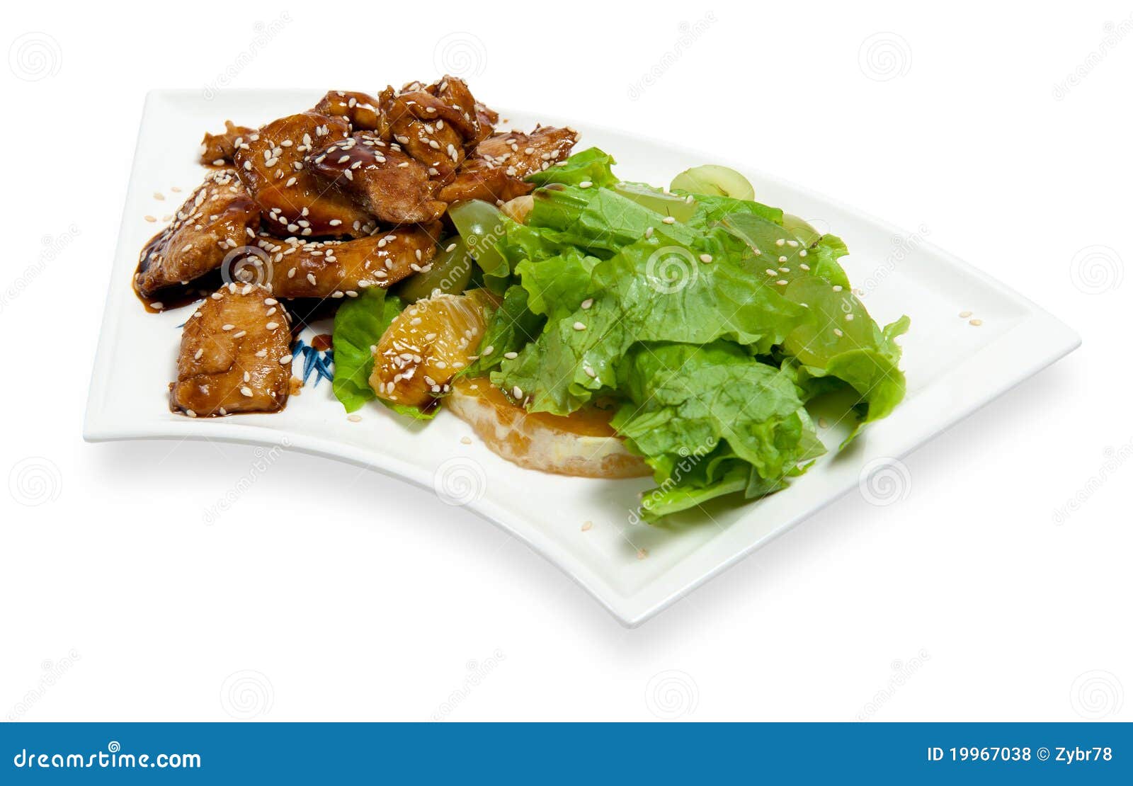 Parti Del Pollo in Salsa Con Insalata Fotografia Stock - Immagine di ...