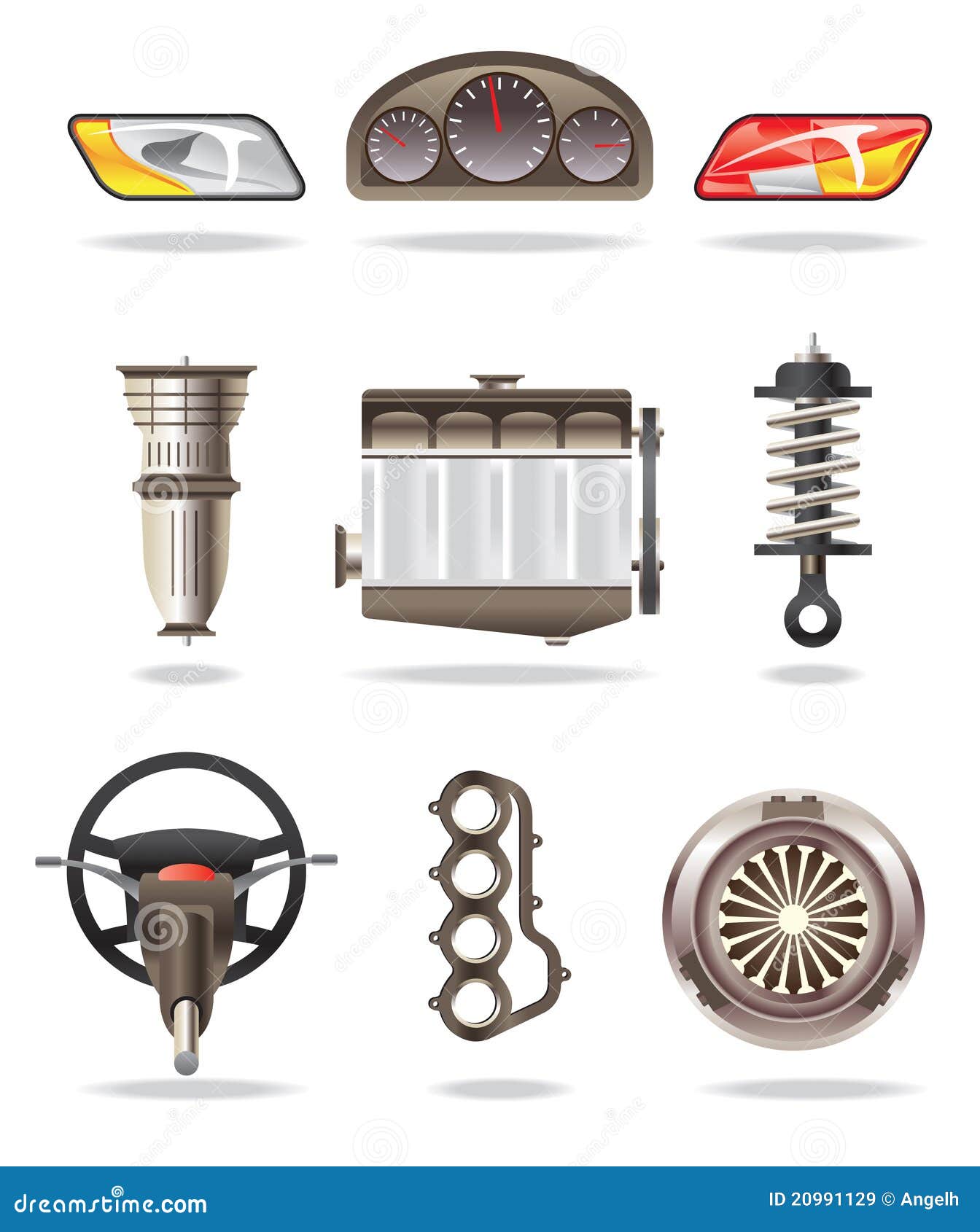 Parti dell'automobile illustrazione vettoriale. Illustrazione di segno ...