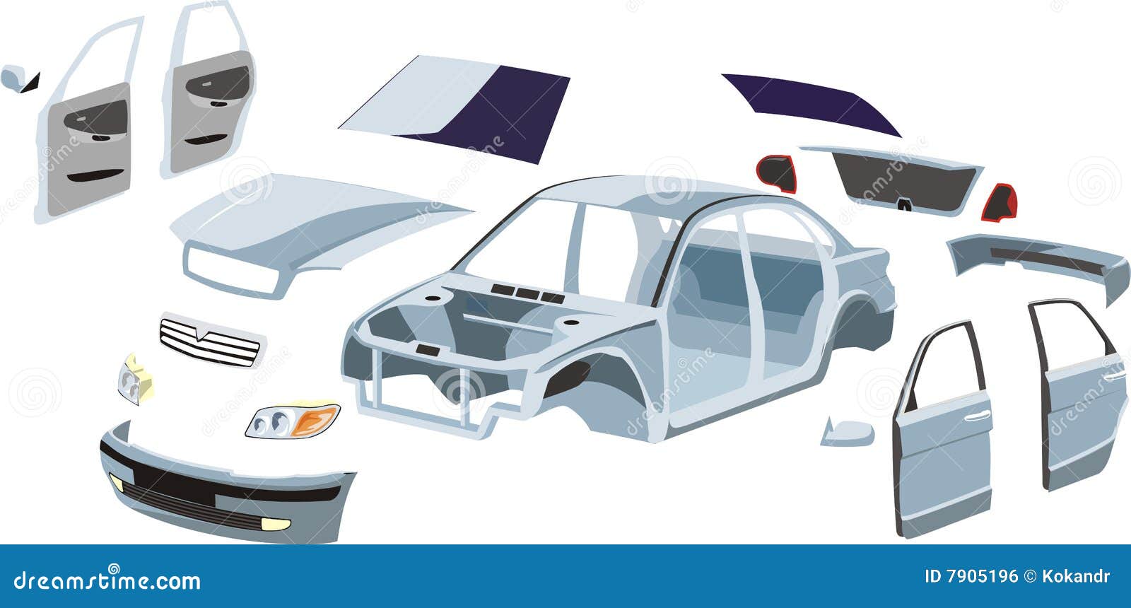 Parti dell'automobile illustrazione vettoriale. Illustrazione di ...