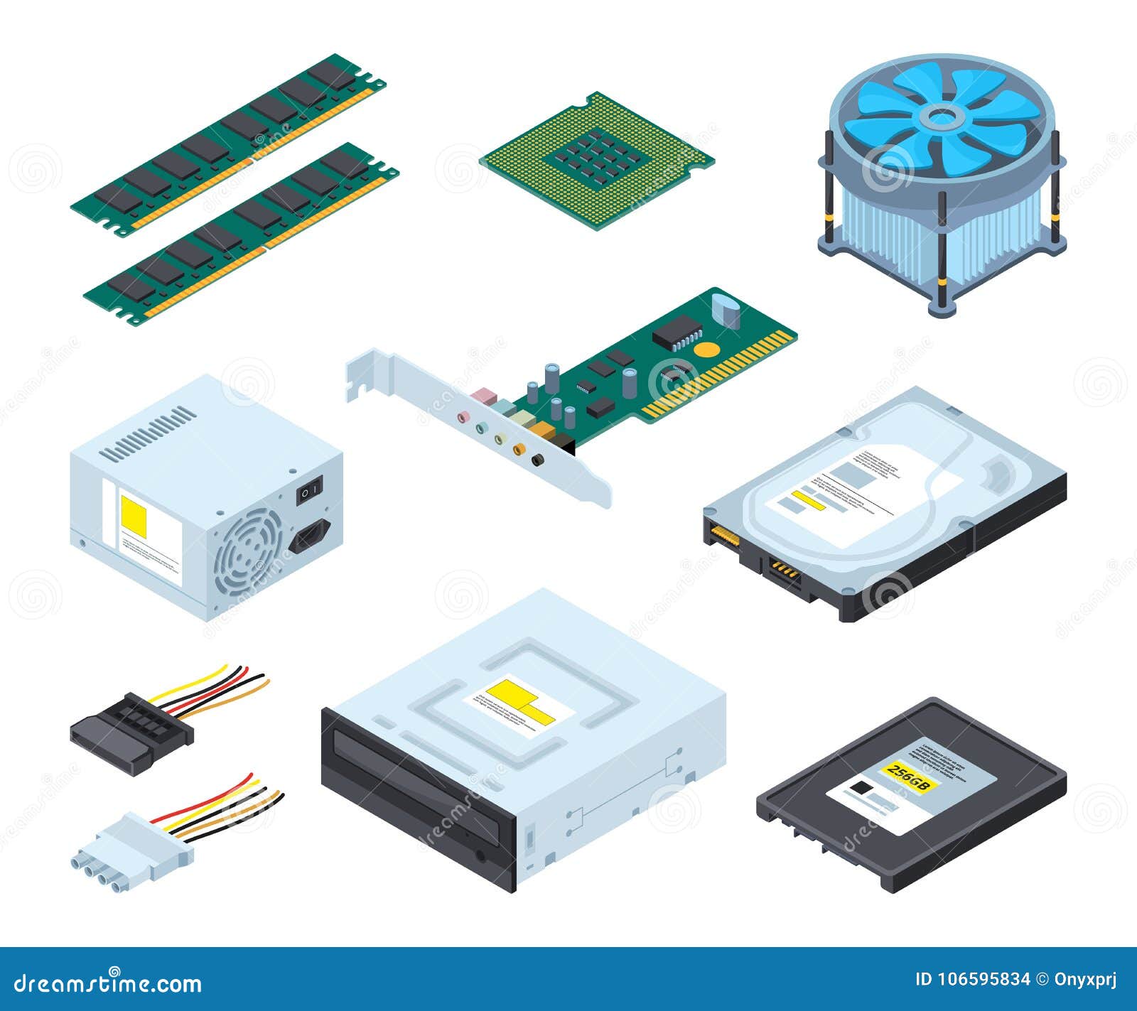 Parti Dell'hardware E Componenti Differenti Del Personal Computer ...
