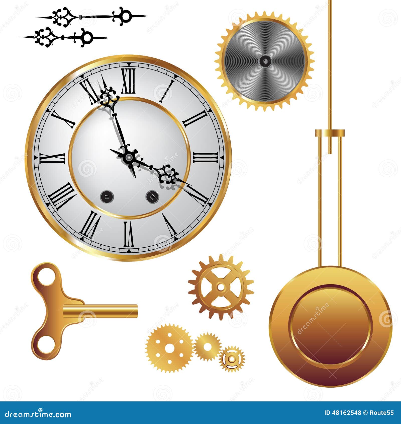 Parti dell'orologio illustrazione vettoriale. Illustrazione di oggetto ...