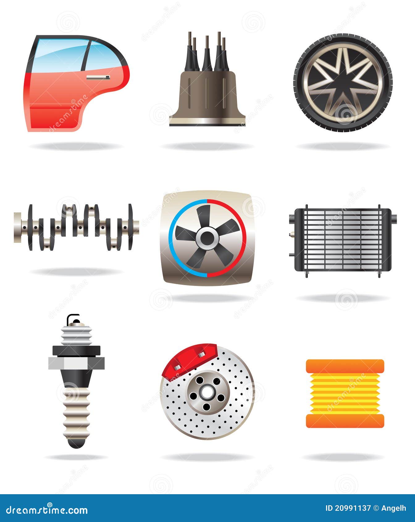 Parti E Simboli Dell'automobile Illustrazione Vettoriale ...