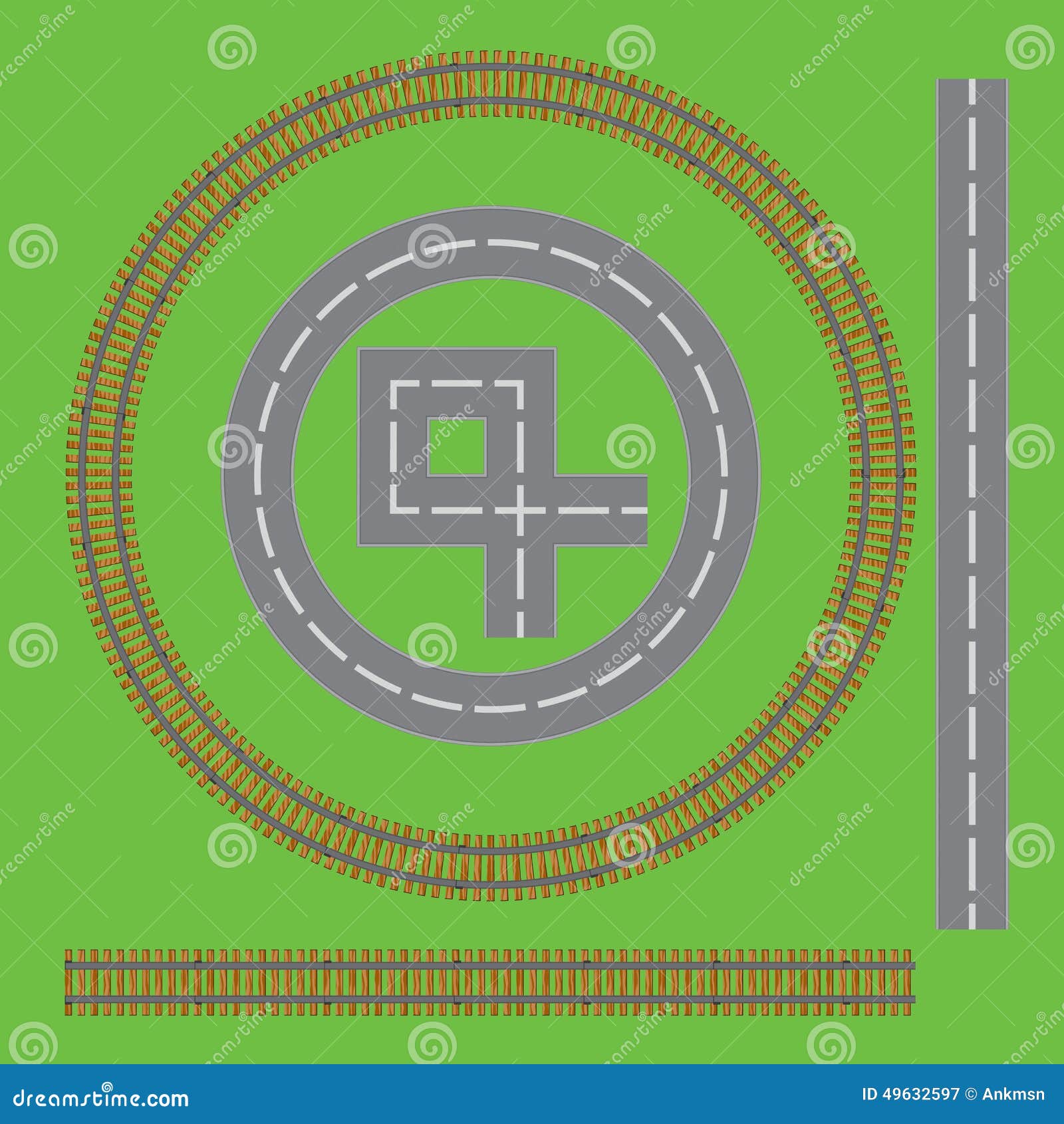 Parti Ferroviarie Della Strada Illustrazione Vettoriale - Illustrazione ...