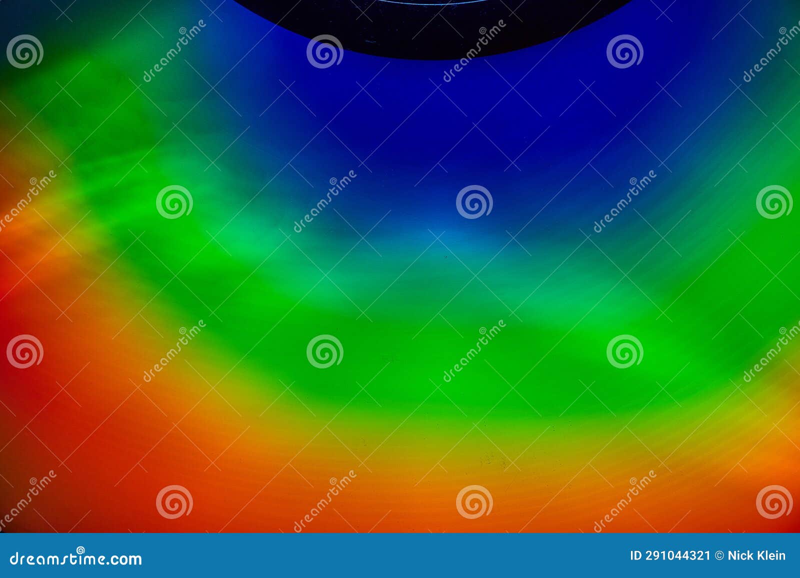 Partial Black Circle at Top with Abstract Waves of Blue and Green and ...