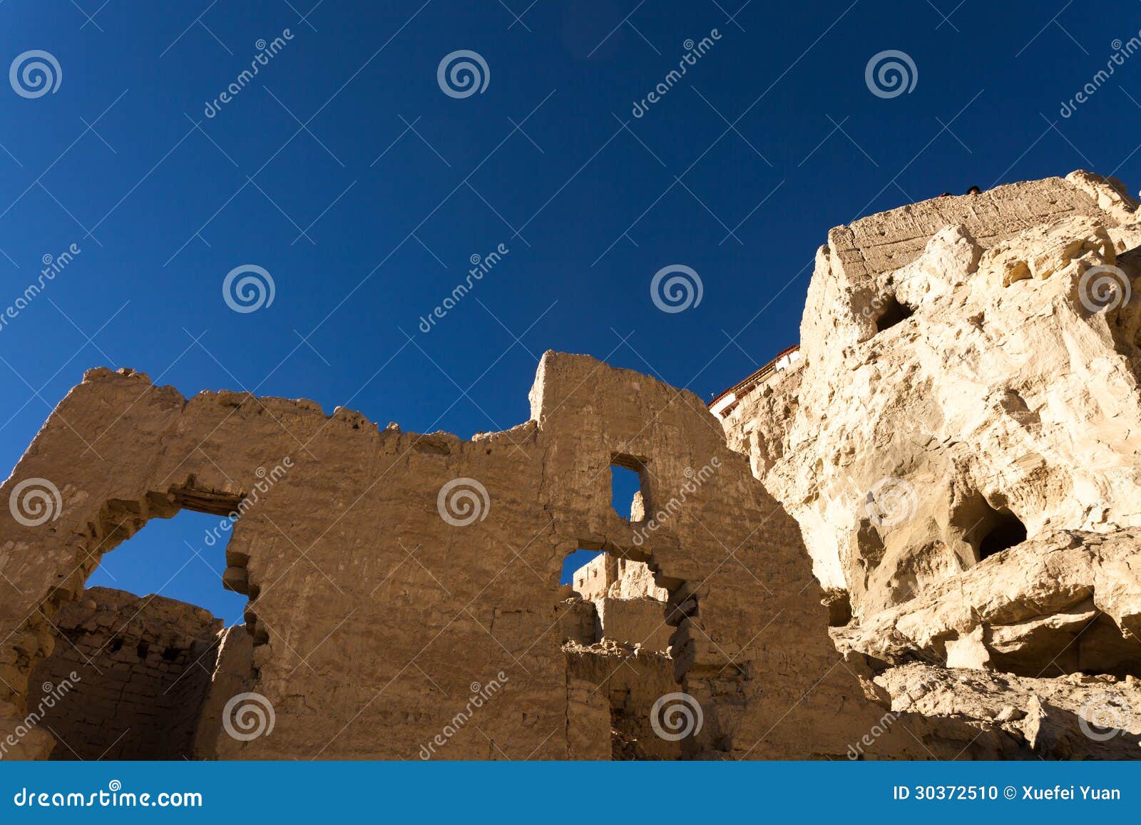 Partial Bottom View of Guge Ruins Stock Photo - Image of blue, building ...