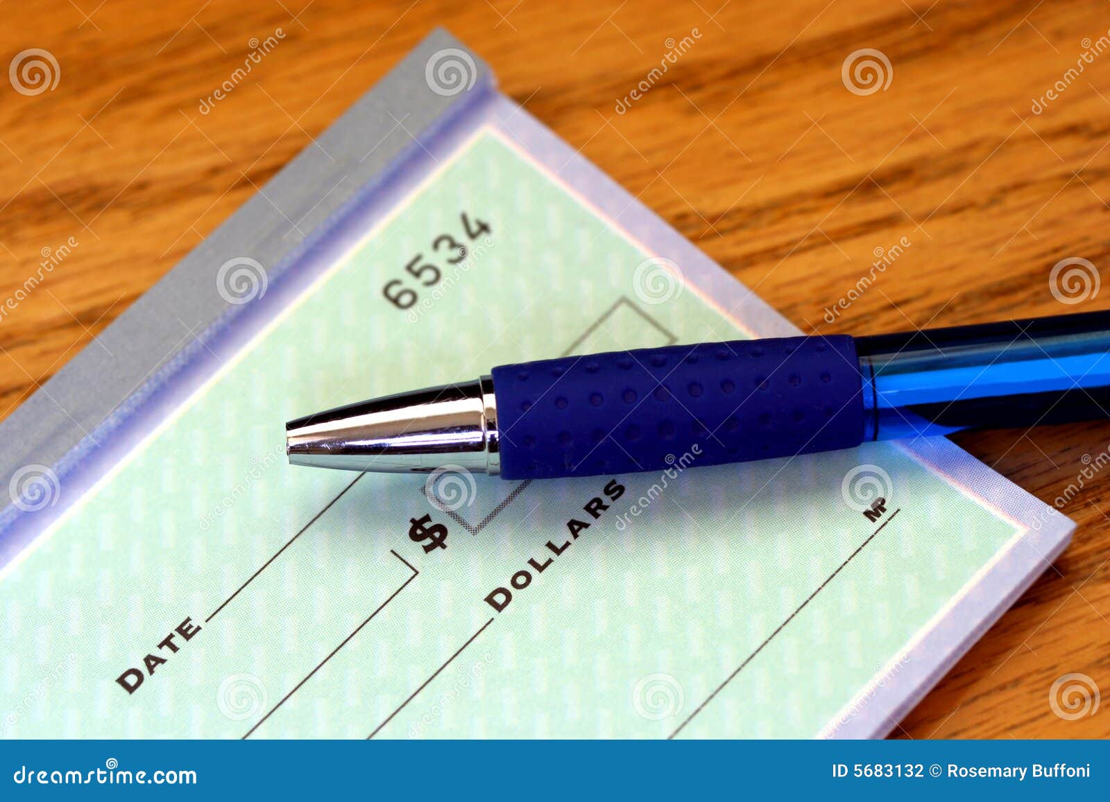 Partial check and pen stock photo. Image of macro, blue - 5683132