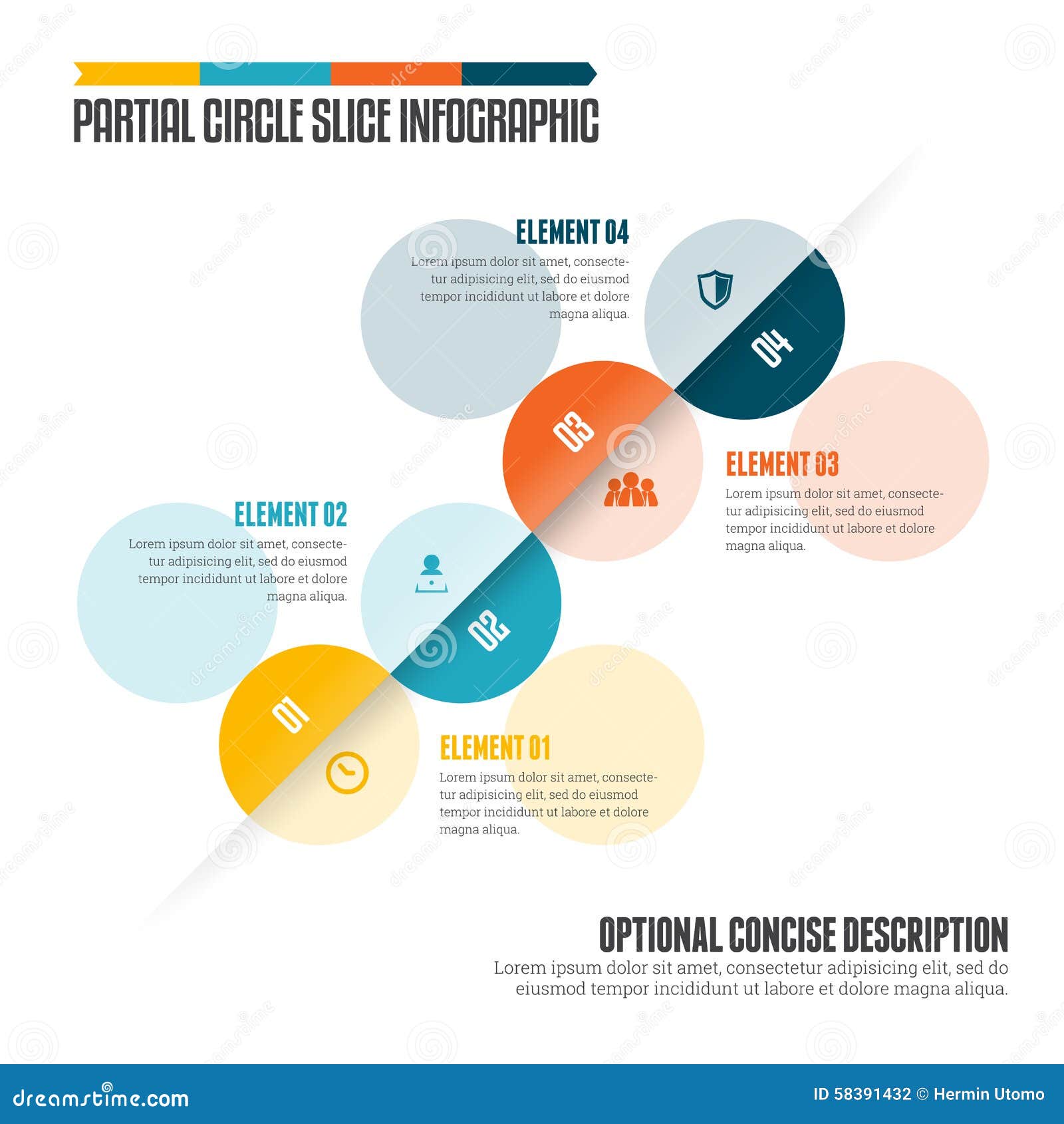Partial Circle Slice Infographic Stock Vector - Illustration of circle ...