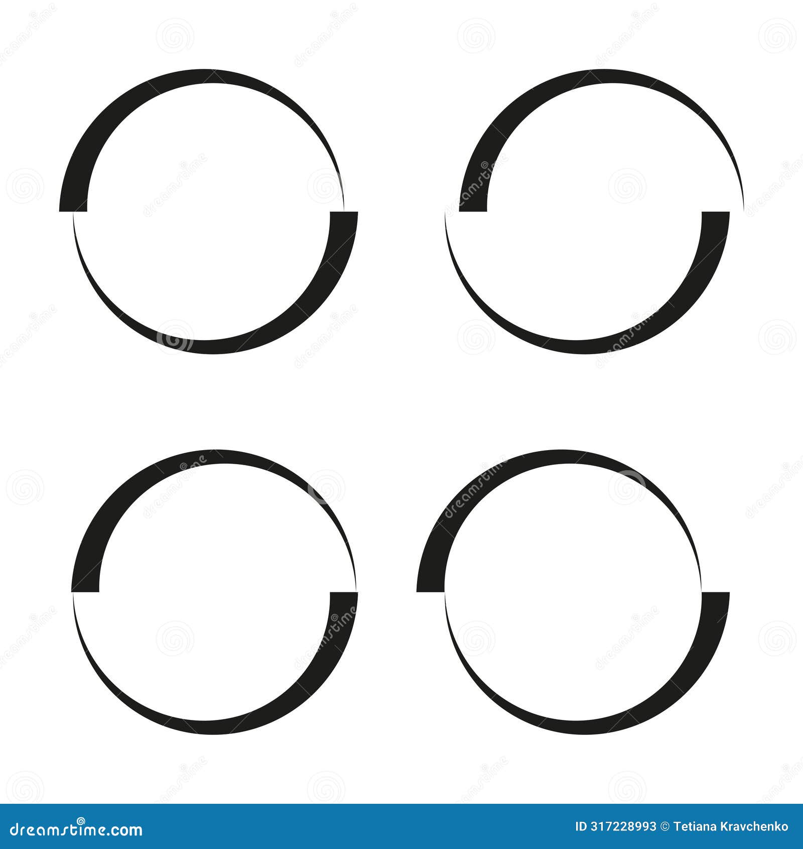 Partial Circles Set. Vector Geometric Shapes. Circular Segment Design ...