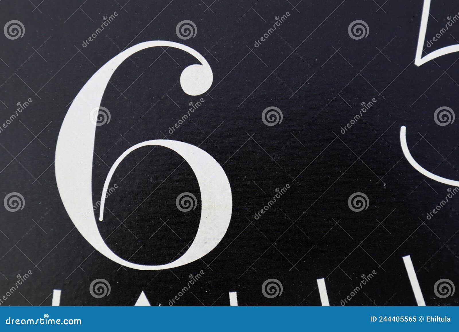 Partial Clock Face with Numbers Five and Six Stock Image - Image of ...