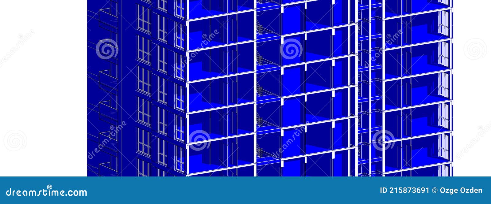 Partial 3d Cross Section Perspective of a Residence Building. Stock ...