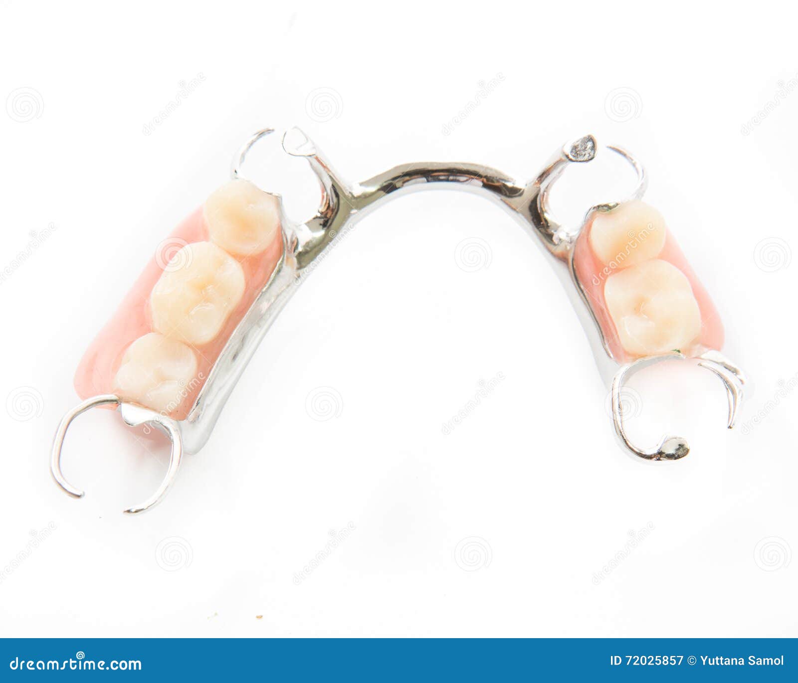Partial Dental Prosthetics on a White Background Stock Image - Image of ...
