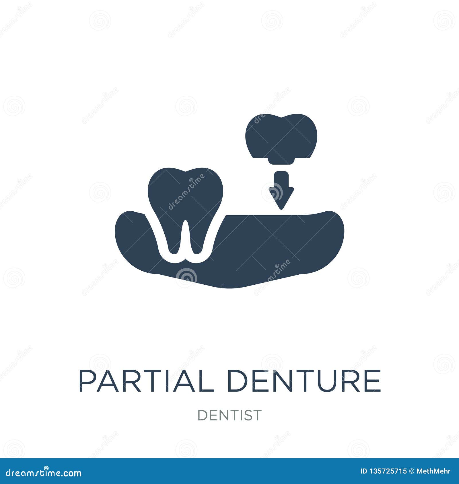 Partial Denture Icon in Trendy Design Style. Partial Denture Icon ...
