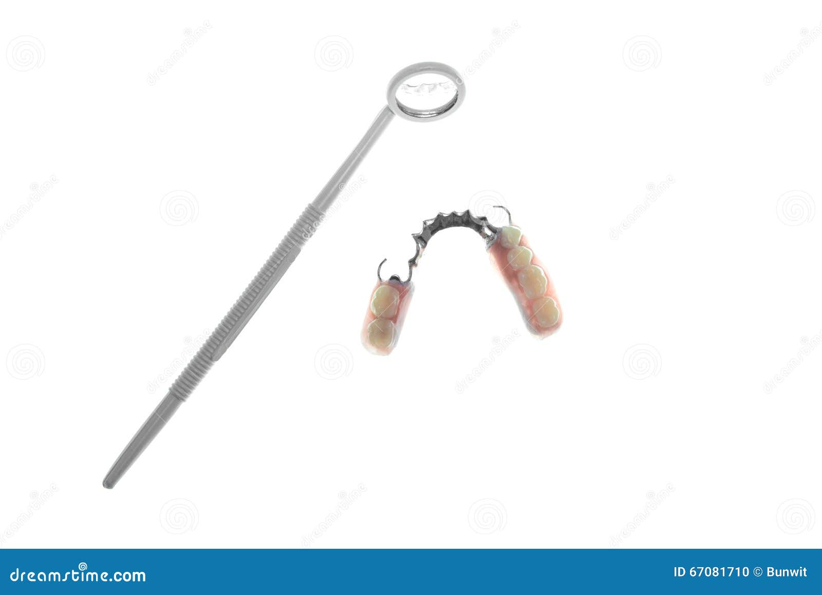 Partial Denture with Tool Isolate on White Background Stock Photo ...