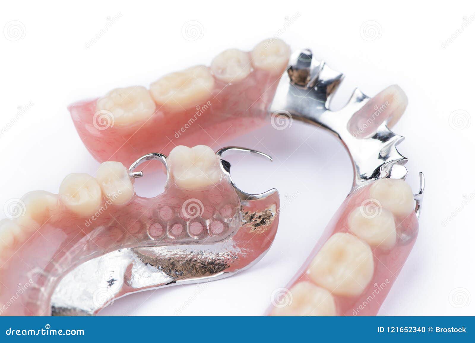 Partial Denture Upper Side on a White Background Stock Photo - Image of ...