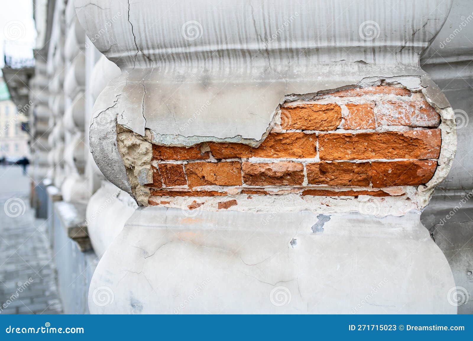 Partial Destruction of the Building, the Interior of the Brick, the ...