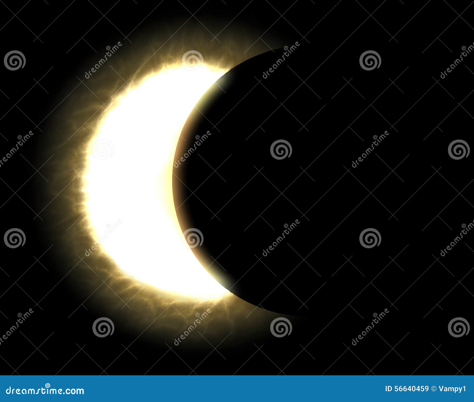 Partial Eclipse of the Sun and Moon Stock Illustration - Illustration ...