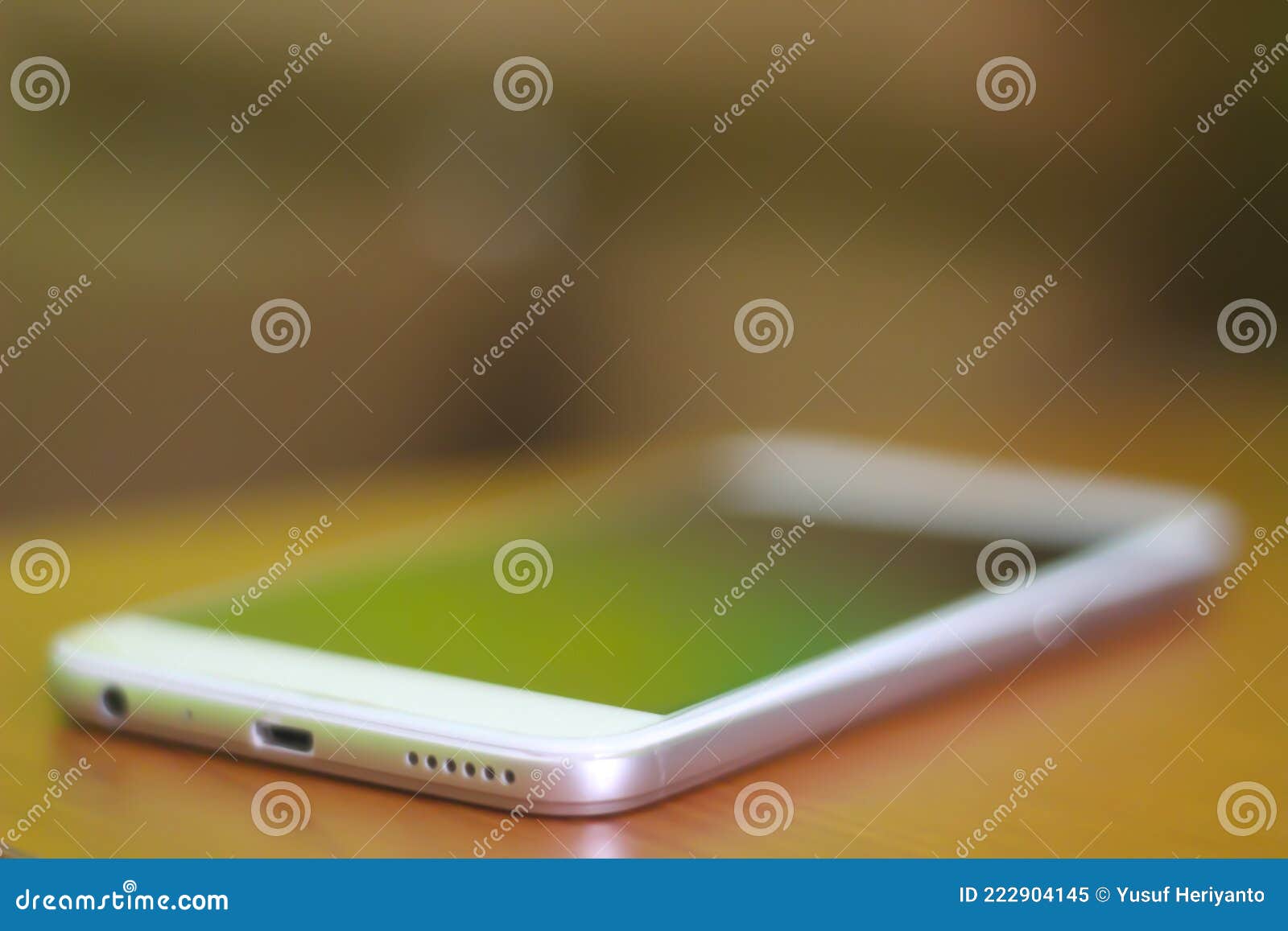 Phone Side View on the Brown Table Stock Image - Image of design ...