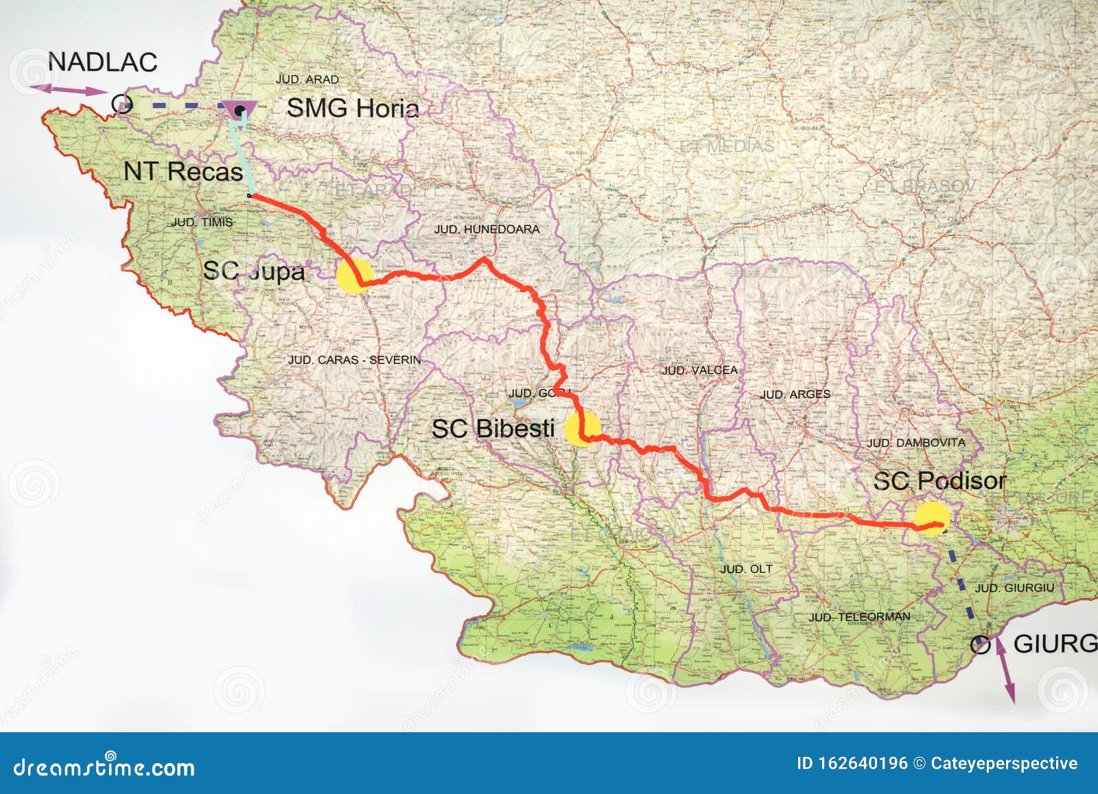 Partial Image with the Map of Romania and with the BRUA Natural Gas ...
