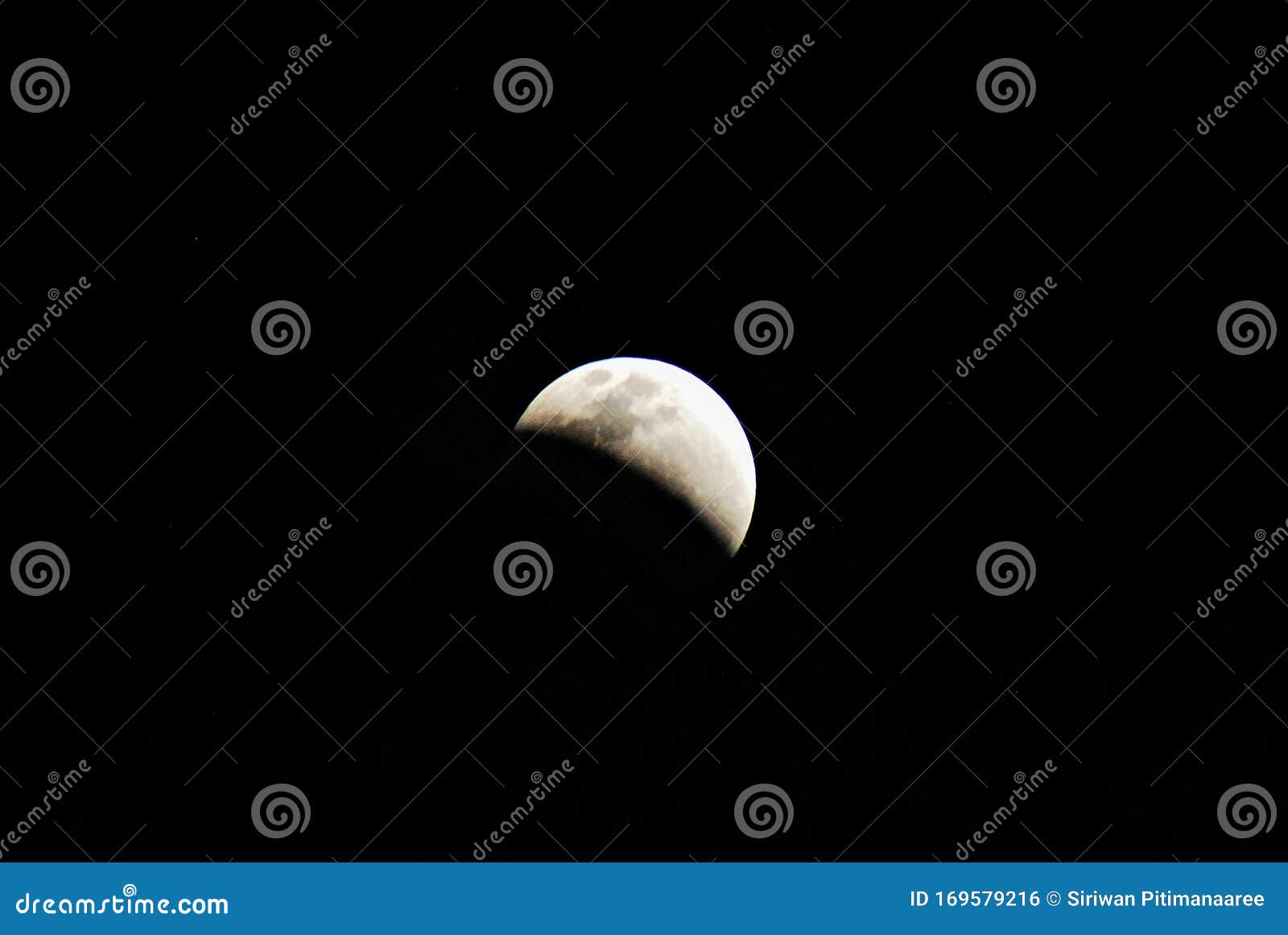 Partial Lunar Eclipse stock photo. Image of eclipse - 169579216