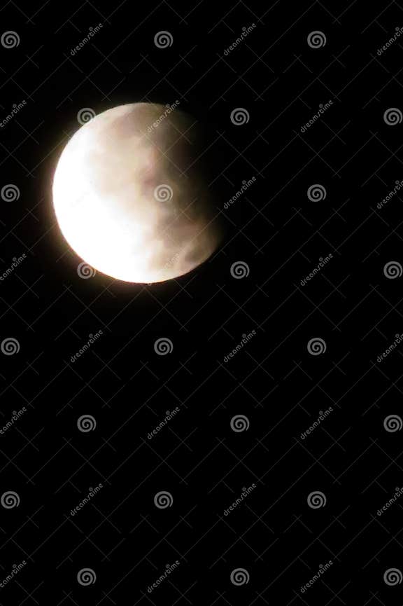 Partial Lunar Eclipse Night Sky.a Dramatic Night Sky Photo Taken during ...