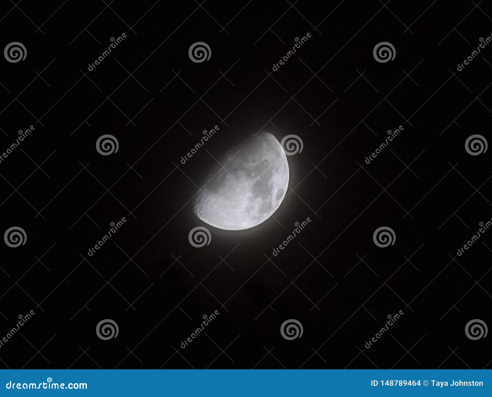 Partial Moon Shining in Dark Sky at Night Stock Photo - Image of ...